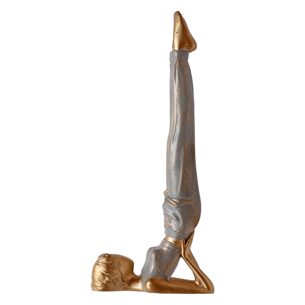 Shoulder Stand Posture Decorative Showpiece, 20.3cm, Gold & Grey ...